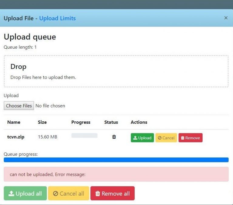 Sửa lỗi Can not be uploaded, error message trên CyberPanel - Hướng dẫn TENTEN