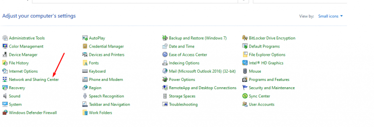 Cách mở Network and Sharing Center - Hướng dẫn TENTEN