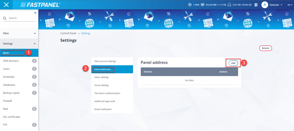 Hướng dẫn cài đặt link đăng nhập vào Fastpanel - Hướng dẫn TENTEN