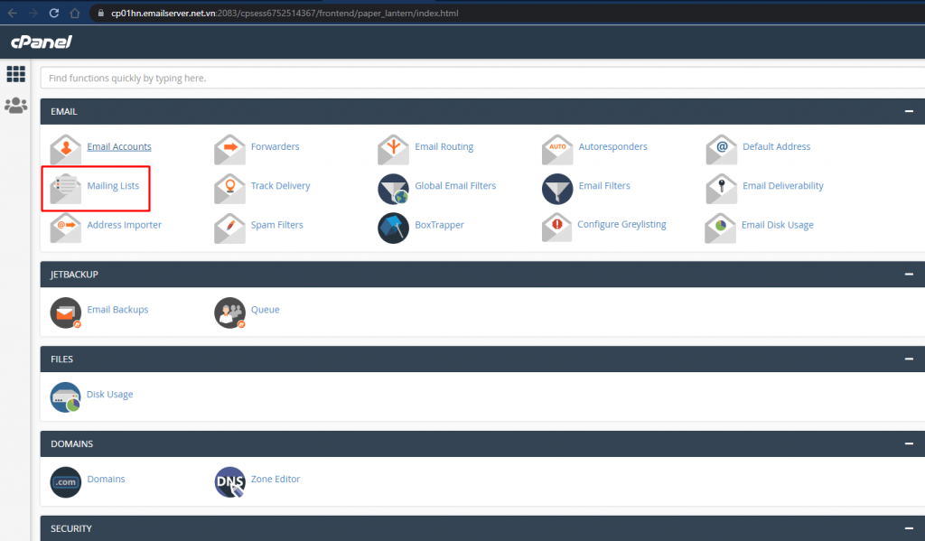 Hướng dẫn nâng dung lượng gửi nhận mail trong Mailing Lists Cpanel ...