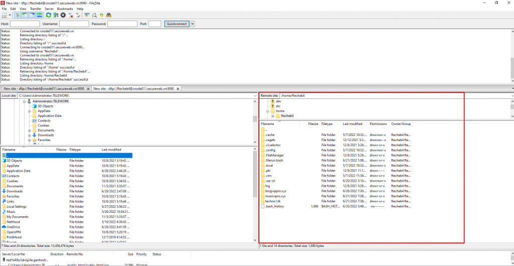Hướng Dẫn Kết Nối SFTP Trên Secureweb Hosting - Hướng dẫn TENTEN