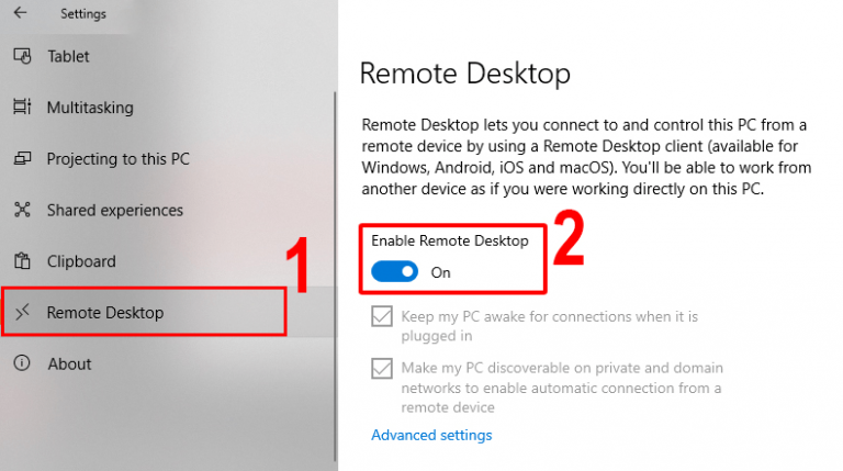 Cách bật (enable), sử dụng Remote Desktop trên Windows 10 - Hướng dẫn ...