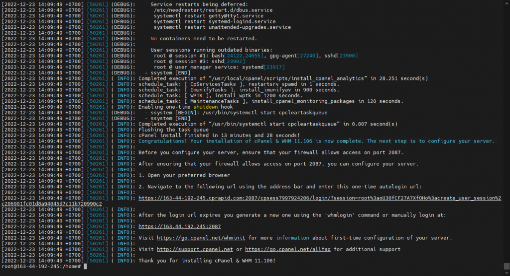 Hướng dẫn cài đặt WHM/cPanel trên Ubuntu 20.04 LTS - Hướng dẫn TENTEN