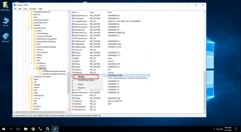 Đổi Port remote desktop Windows (Port 3389) - Hướng dẫn TENTEN