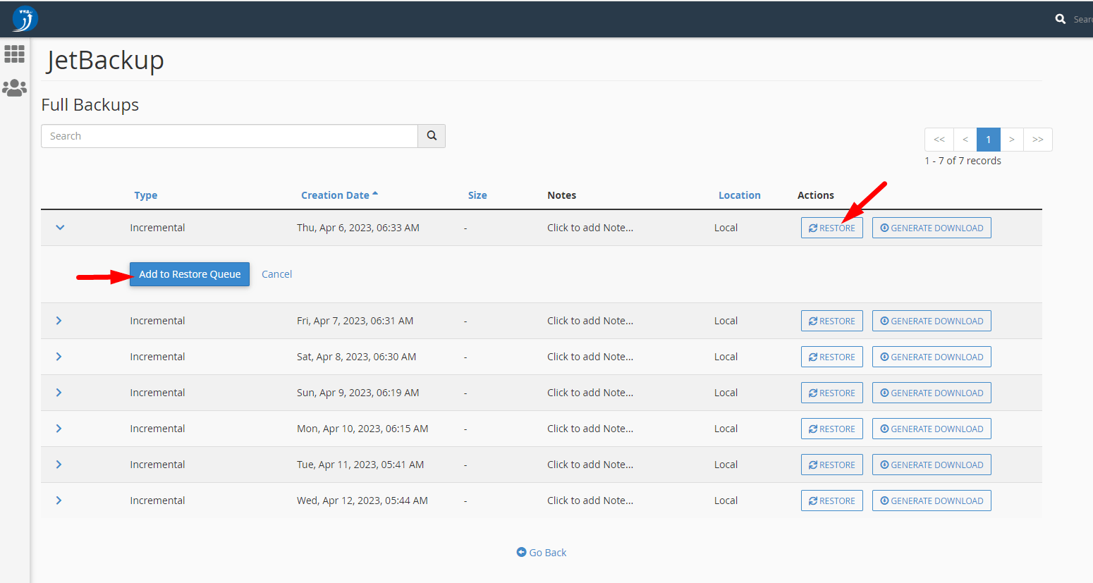 Hướng Dẫn Restore Trong Jetbackup Hướng Dẫn Tenten